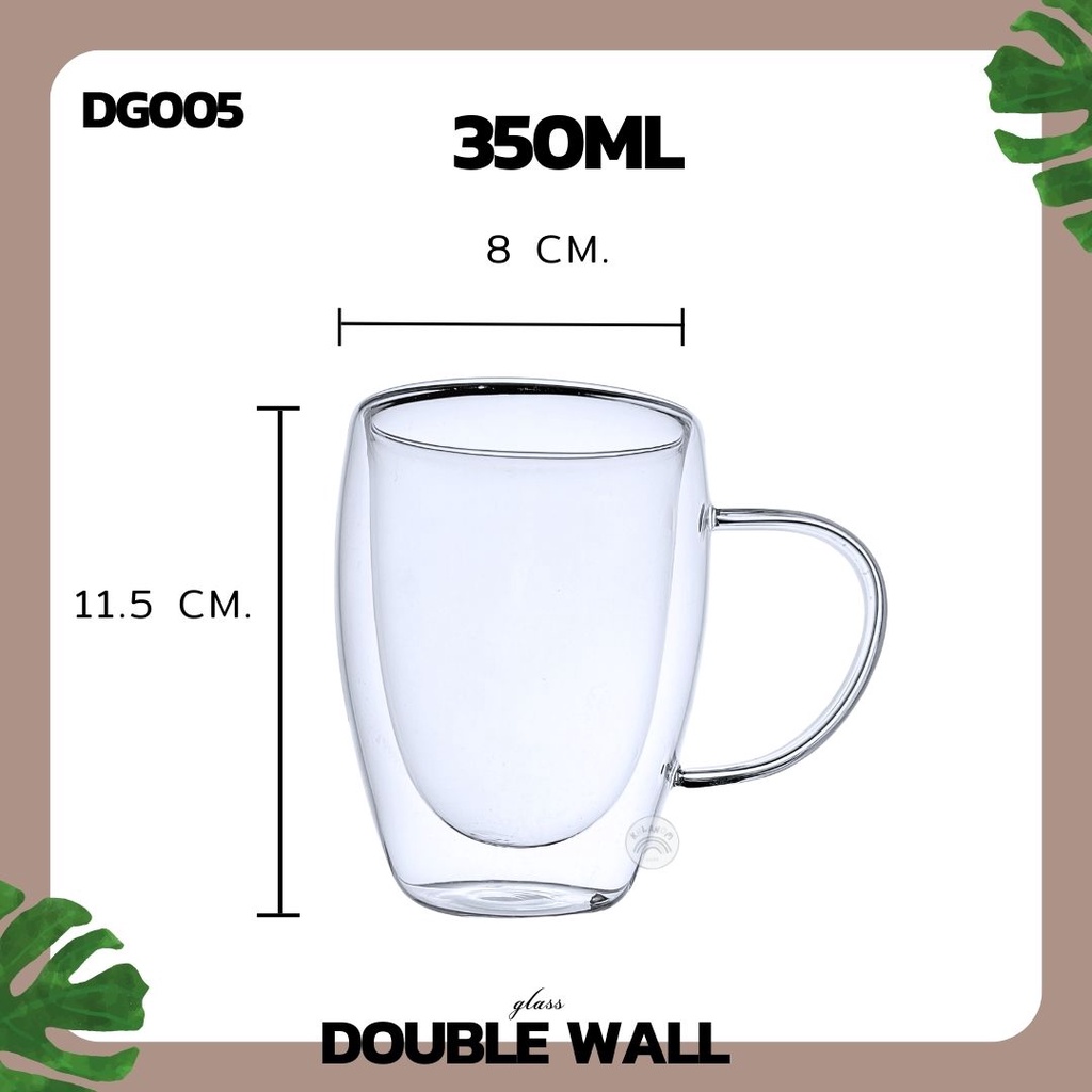 แก้วน้ำราคาถูก DOUBLE WALL Glass (ขนาด 80-400ML) สามารถใส่น้ําร้อน ใส่น้ำเย็นได้ แก้วกาแฟ 2 ชั้น ...