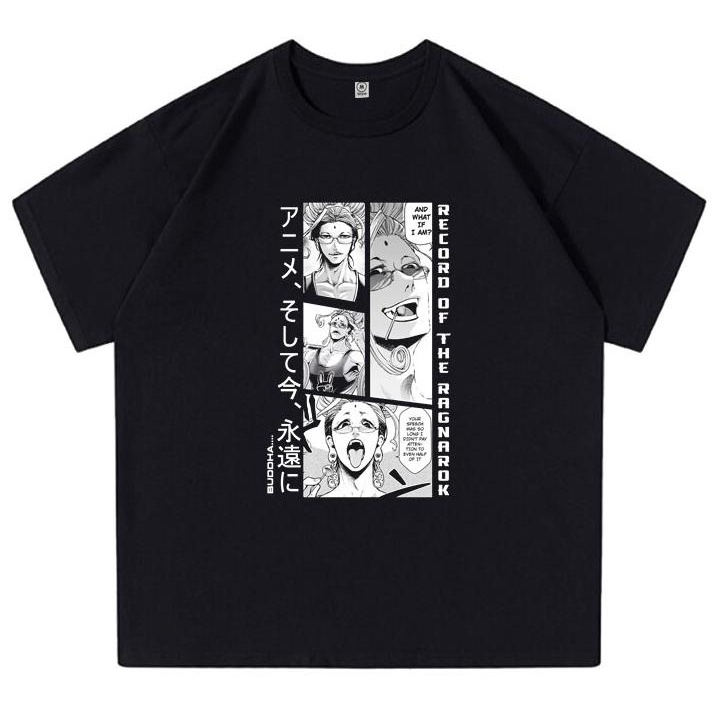 เสื้อยืดคอตตอน 100% แนวโน้ม ☢เสื้อยืดอนิเมะ Record of Ragnarok รอบ Adam ...