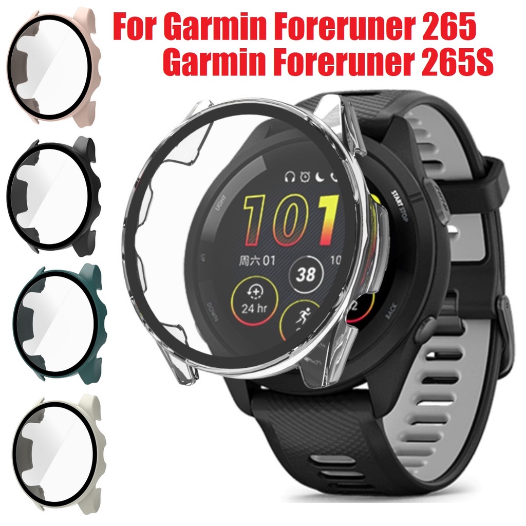 เคส Garmin Forerunner 265 Case เคส Shockproof PC+Tempered Glass Bumper ...