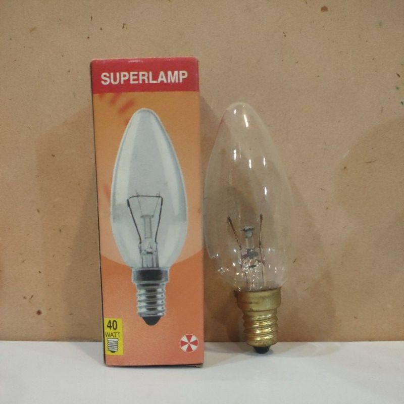 หลอดไส้ ทรง จำปา Candle มีแก้วใส/ฝ้า 25w, 40w, 60w ขั้วเกลียว E14/E27 ขั้วเขี้ยว B15 หรี่แสงได้ ...