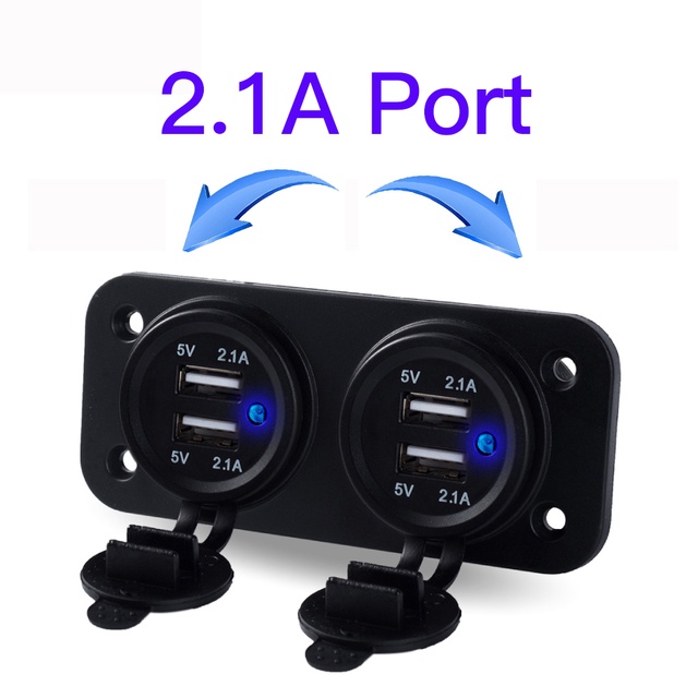 12 Volt Usb Charger Multiple QC3.0 Fast Charge For Camper 12V Square ...