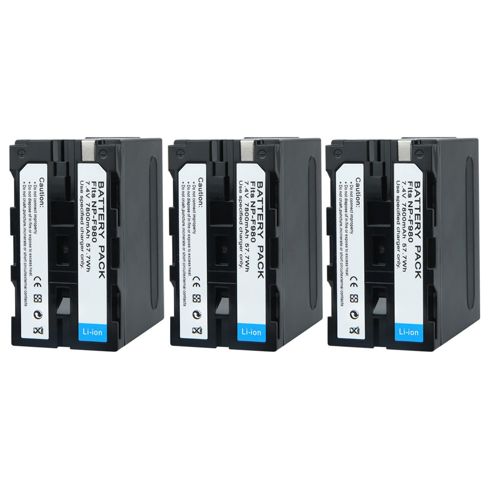 ใหม่เอาท์พุท USB 7800มิลลิแอมป์ชั่วโมงแบตเตอรี่ NP-F980พร้อมไฟ LED แสดง ...