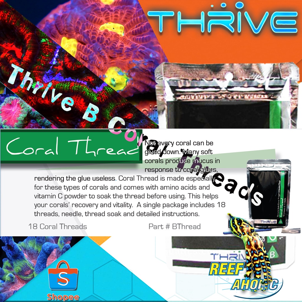 Thrive B Coral Threads เข็มกะด้าย เย็บปะการังติดแฟรก | Shopee Thailand
