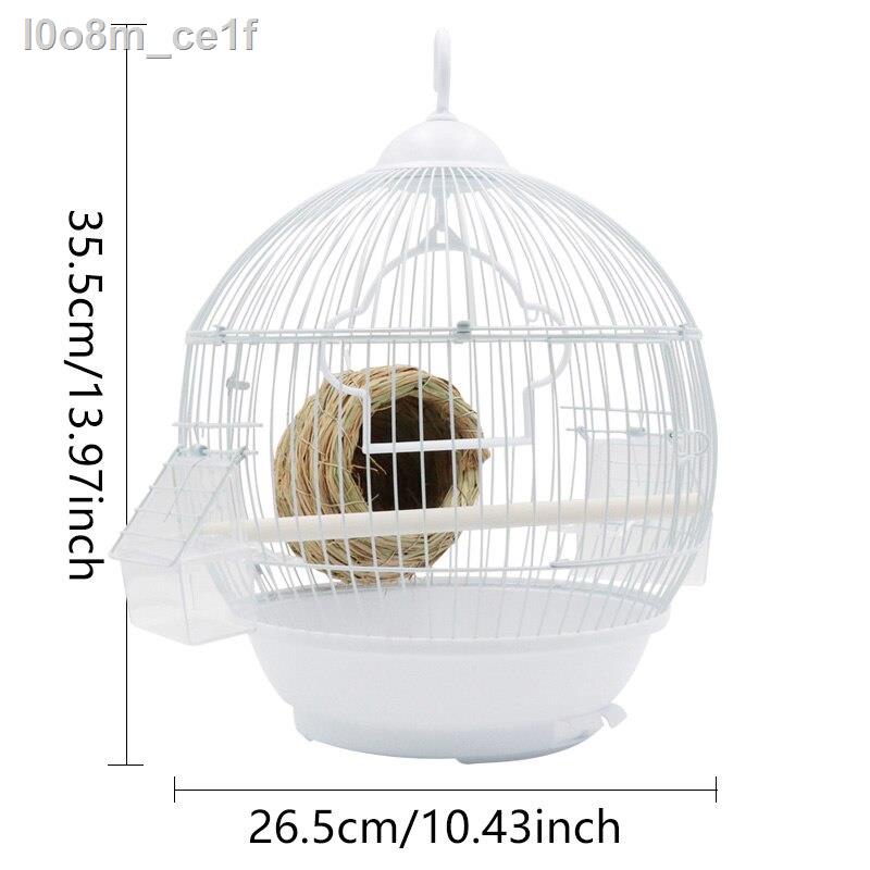 【Ready stock】Round Bird Cage With Feeder Full Set Plastic Bird House ...
