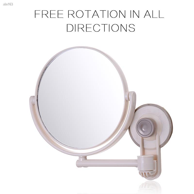 Double Sided 360° Suction Cup Wall Mounted Round Makeup Shaving Mirror ...