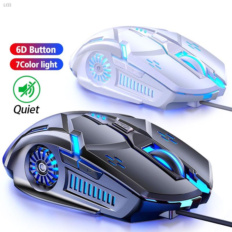 FONKEN Gaming Mouse 3200DPI Adjustable Silent Mouse Optical LED USB Wired Computer Mouse ...