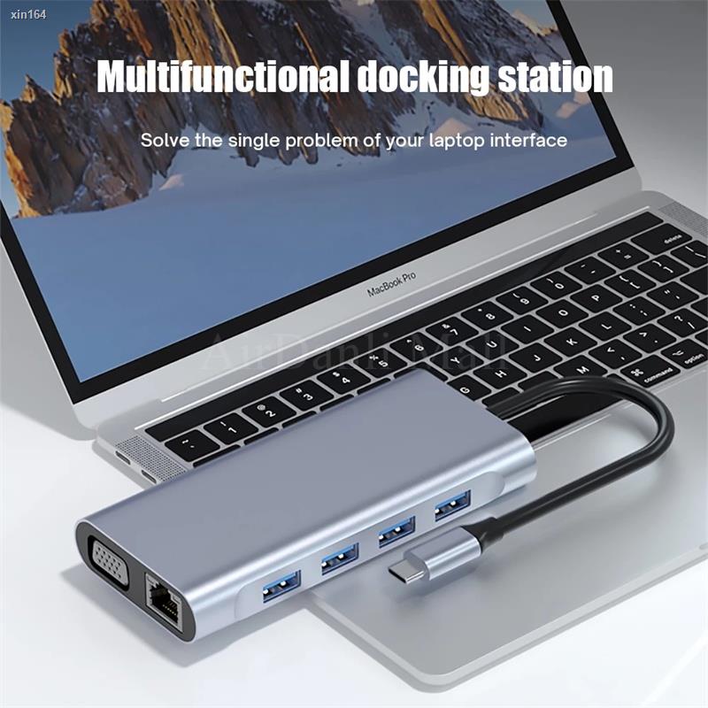 USB C Hub 11 in 1 Type C Hub With RJ45 Ethernet 4K USB C To HDMI VGA PD ...