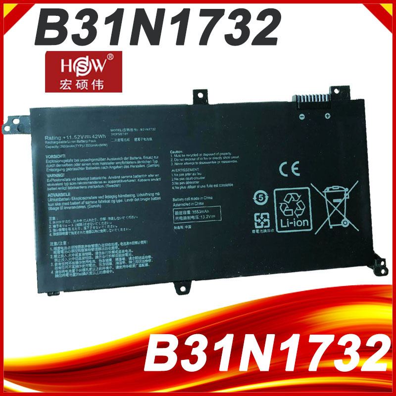 แบตเตอรี่ B31N1732สำหรับ Asus VivoBook S14 S430FA S430FN S430UA R430FA ...