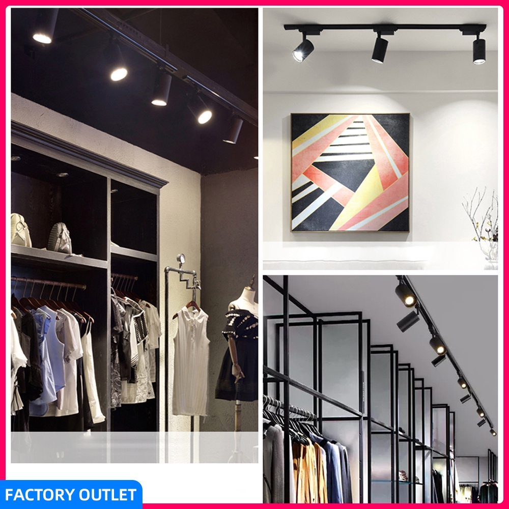 LED Track Light Fixture COB 30W Ceiling Rail Lamp Adjustable Spotlights ...