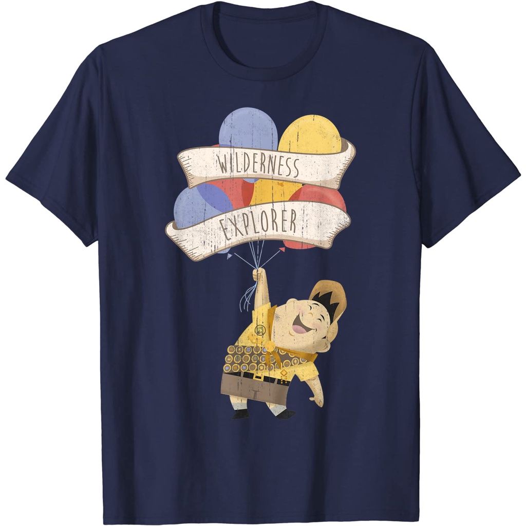 เสื้อยืด Disney Pixar Up Russell Wilderness Explorer Balloons เสื้อยืด ...