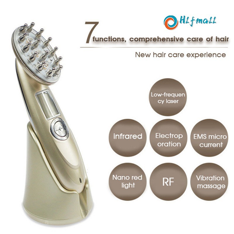 Laser Hair Growth Comb Anti Hair Loss Therapy Comb Infrared RF EMS Nano ...