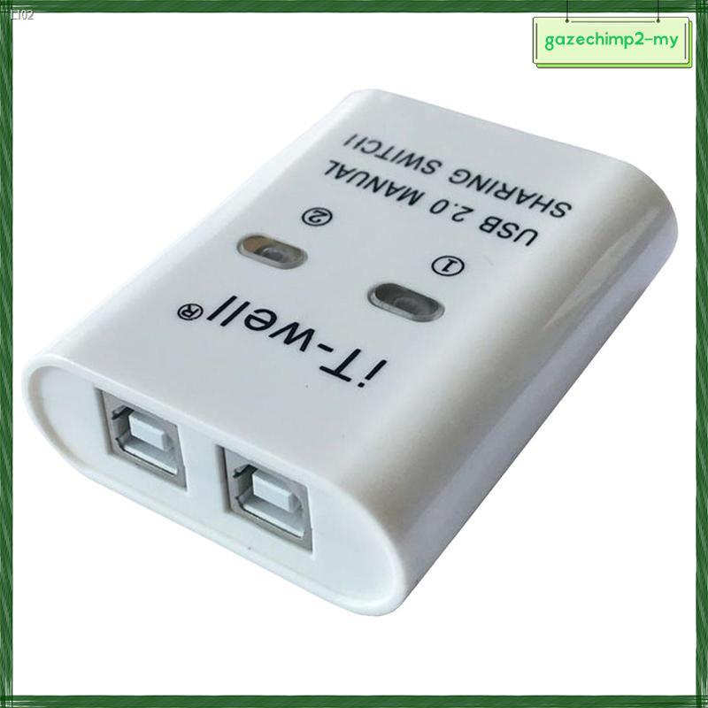 Portable 2 in 1 Out Splitter USB Printer Sharing Device Hub Plug and ...
