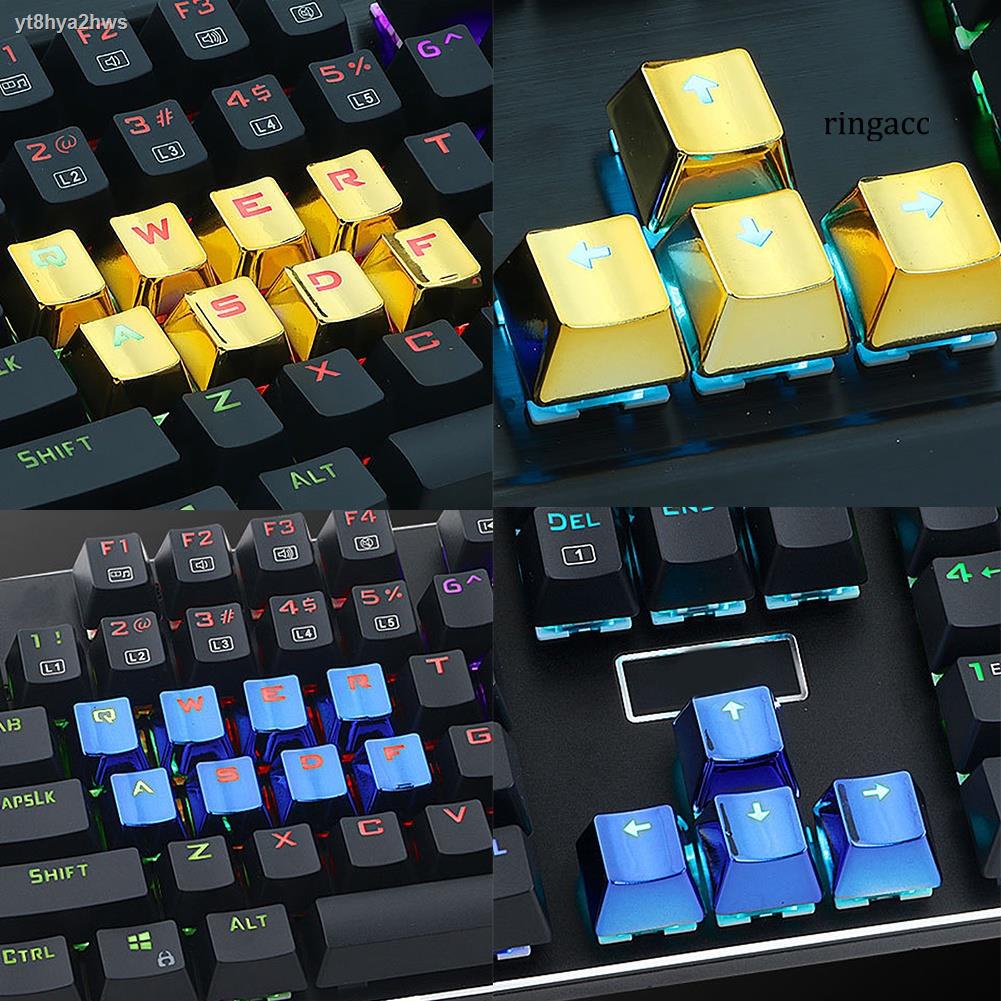 【RG】12Pcs/Set PET Electroplating Gaming Keyboard Key Caps Replacement ...