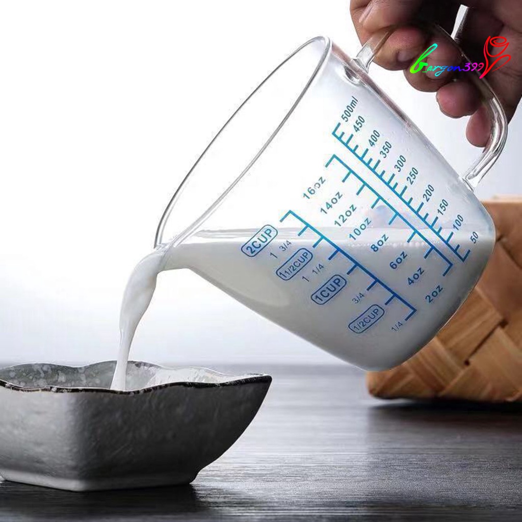 【AG】Measuring Cup Graduated with Lid Glass Multipurpose Milk for Home ...