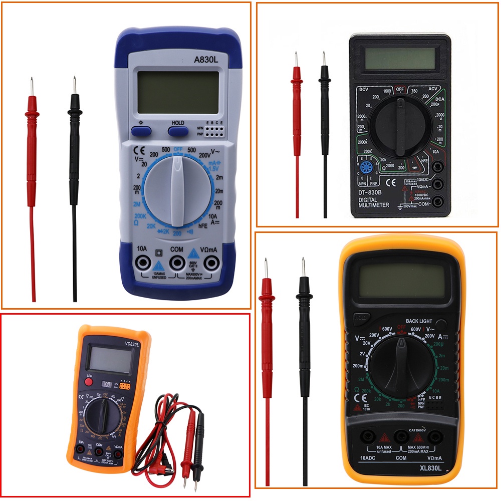 LCD Digital Multimeter AC DC Digital Mini Electrical Transistor Peak ...