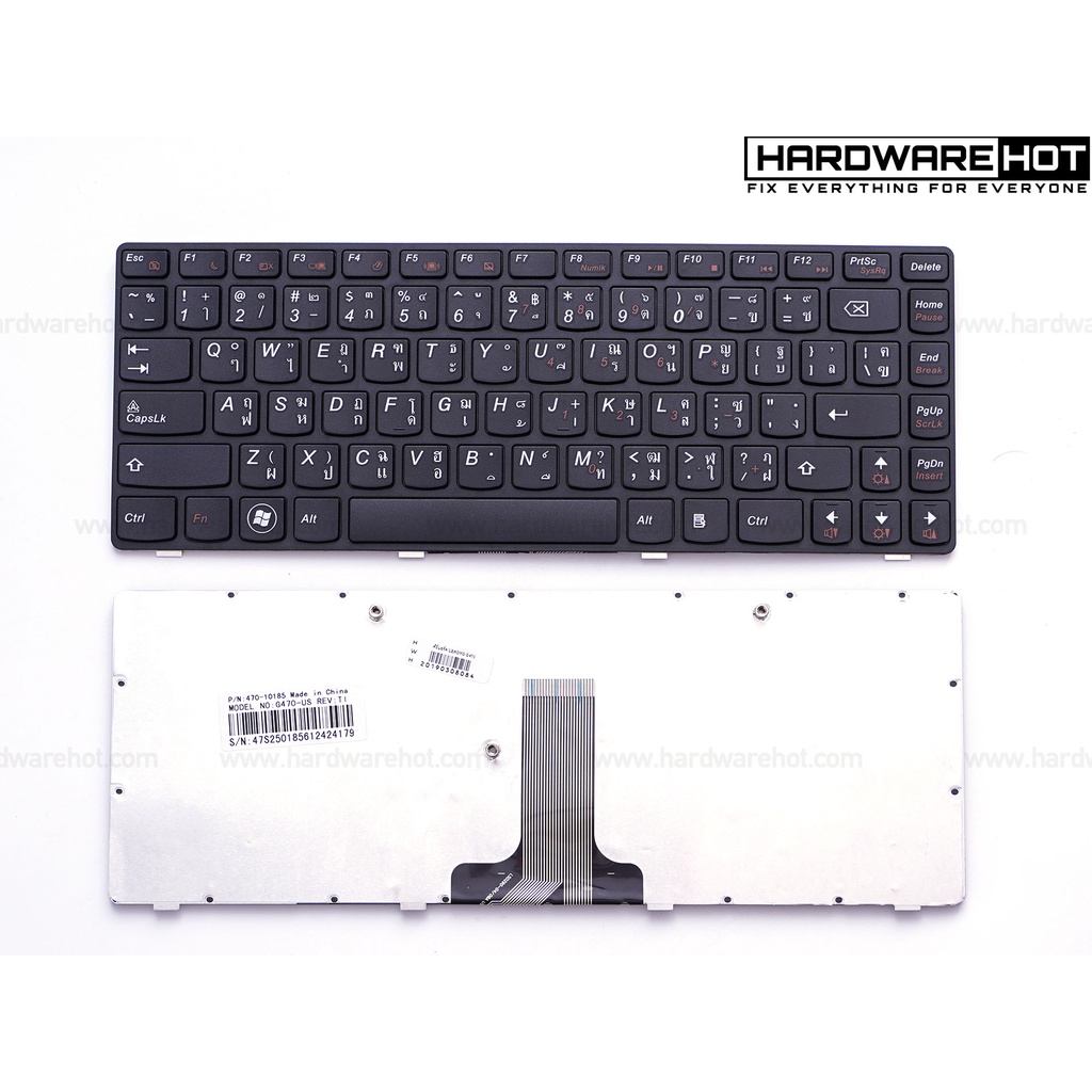 คีย์บอร์ด LENOVO IDEAPAD B470 B490 V470 G470 G475 TH-EN (KEYBOARD ...