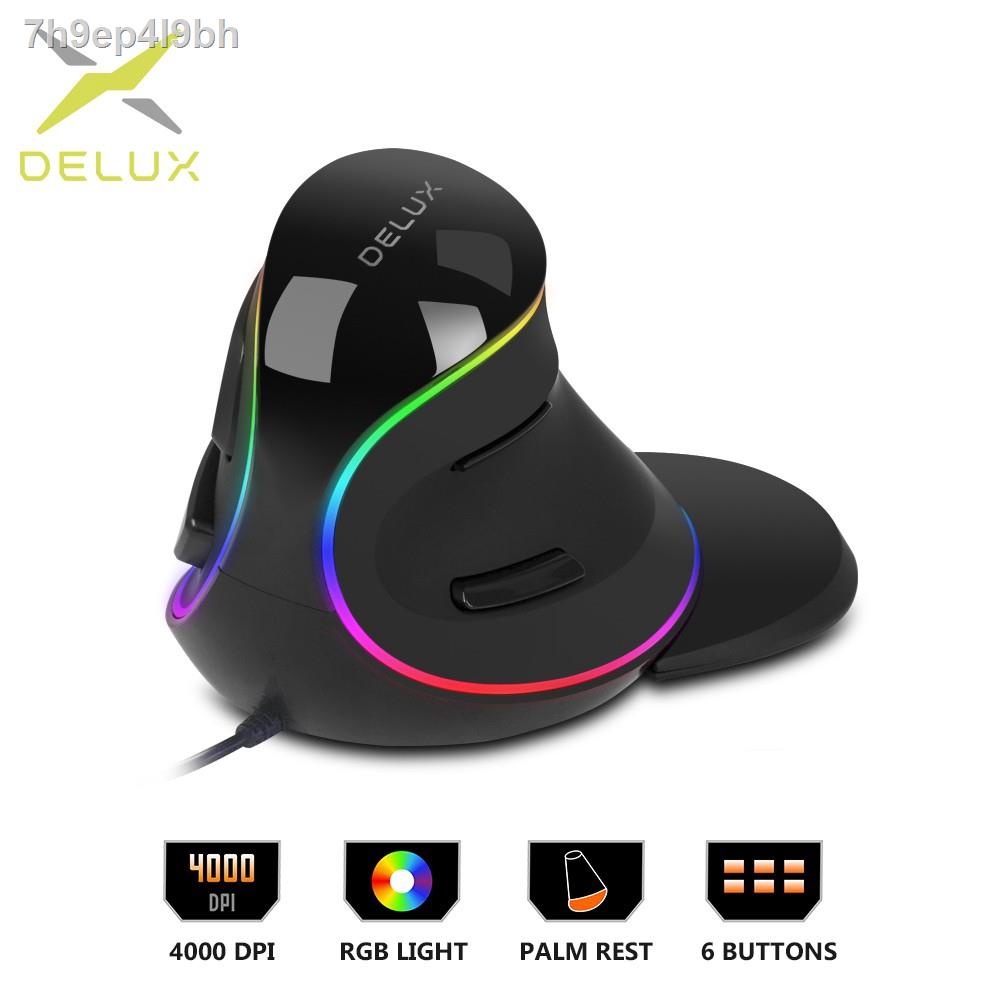 Delux M618Plus RGB Ergonomic Vertical Mouse 6 Buttons 4000 DPI USB ...