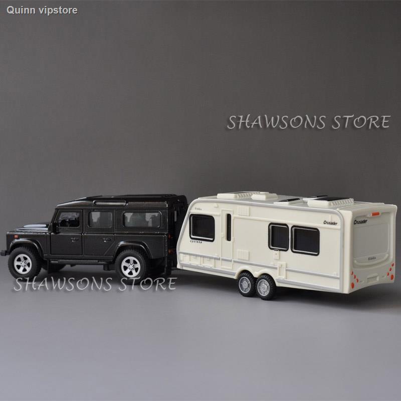 1:36 Scale Diecast Metal Model Land Rover Defender Camper RV Trailer ...