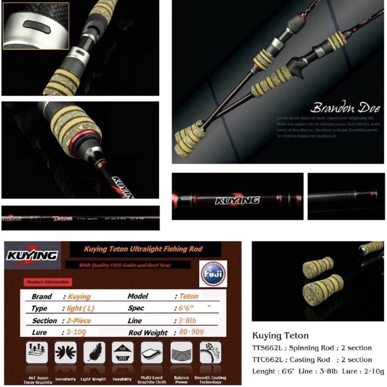 คัน Kuying Teton Ultralight Fishing Rod ⚡️ เบท | Shopee Thailand
