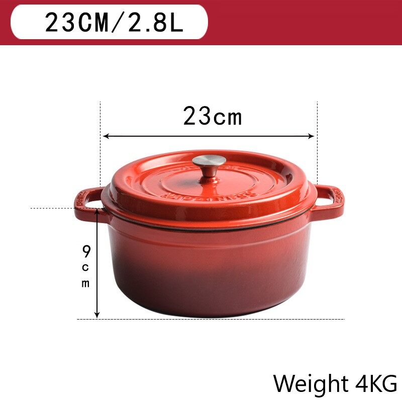 【จัดส่งในไทย/2ชิ้นจัดส่งฟรี】Signature Enameled Cast-Iron Cookware Set ...