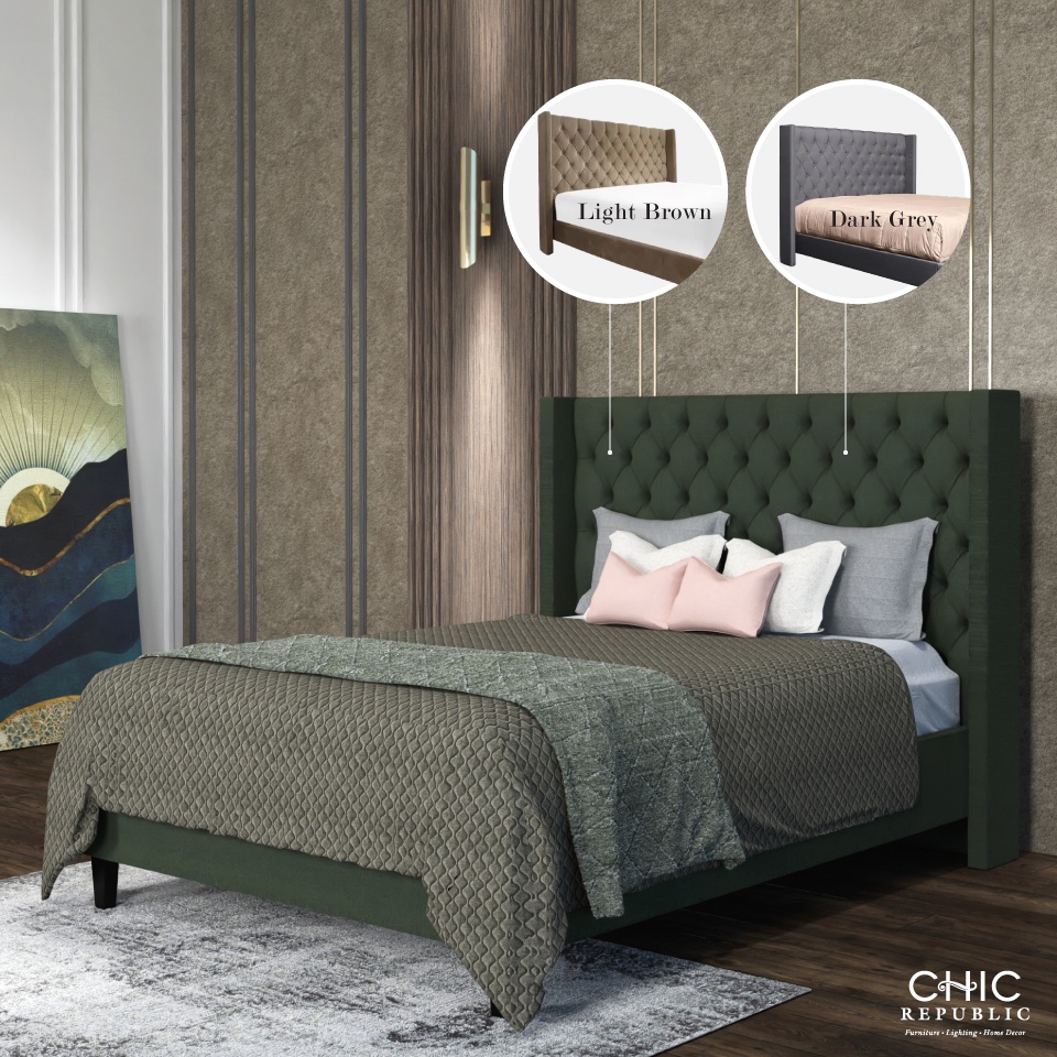 CHIC REPUBLIC MOVIDA/150 เตียงนอนขนาด 5 ฟุต - สี เทาเข้ม , เขียวเข้ม | Shopee Thailand