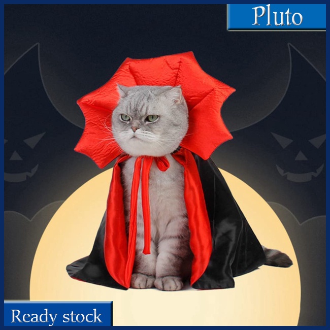 ☄NEW Pet Cat Halloween Vampire Cape Cloak Soft Comfortable Lightweight ...
