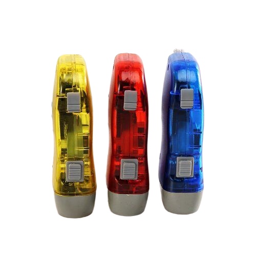 ☑3 LED Dynamo Wind Up Flashlight Torch Light Hand Press Crank Camping ...