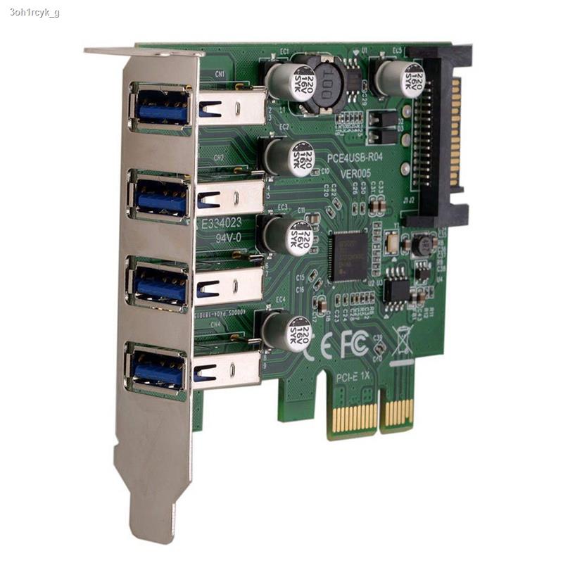 Low Profile 4 Ports Pci-E To Usb 3.0 Hub Pci Express Expansion Card Adapter 5Gbps For ...