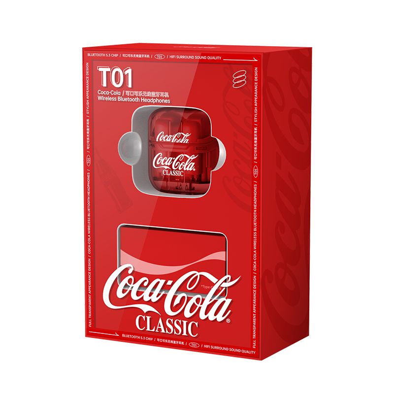 Miniso Coca-Cola ชุดหูฟังบลูทูธไร้สาย 5.3 ตัดเสียงรบกวน สําหรับเล่นกีฬา ...