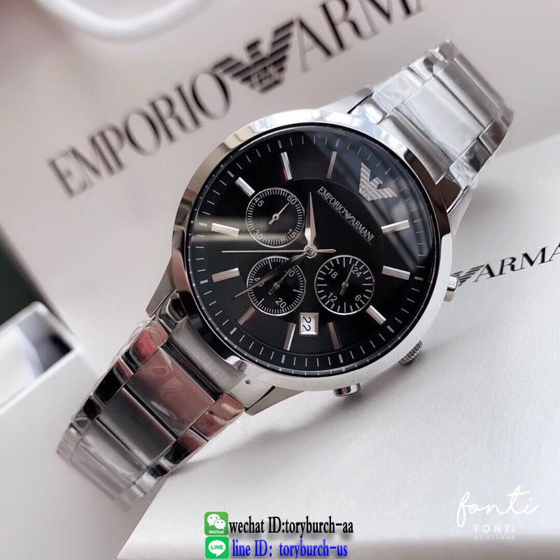 Emporio Armani stainless steel man's chrono analog runway quartz watch ...