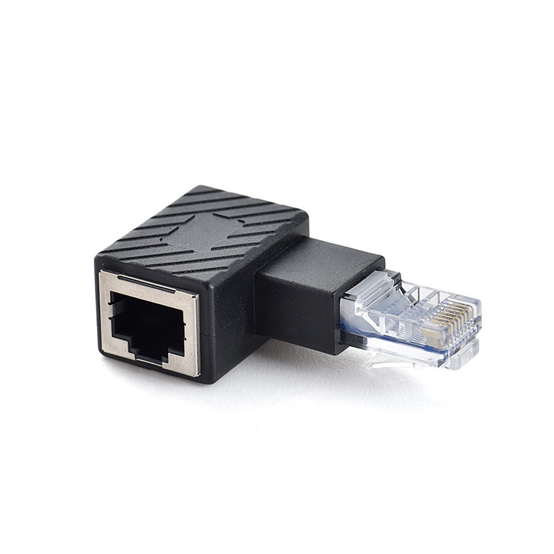 RJ45 Male To Female Converter 90 Degree Extension Adapter for LAN ...