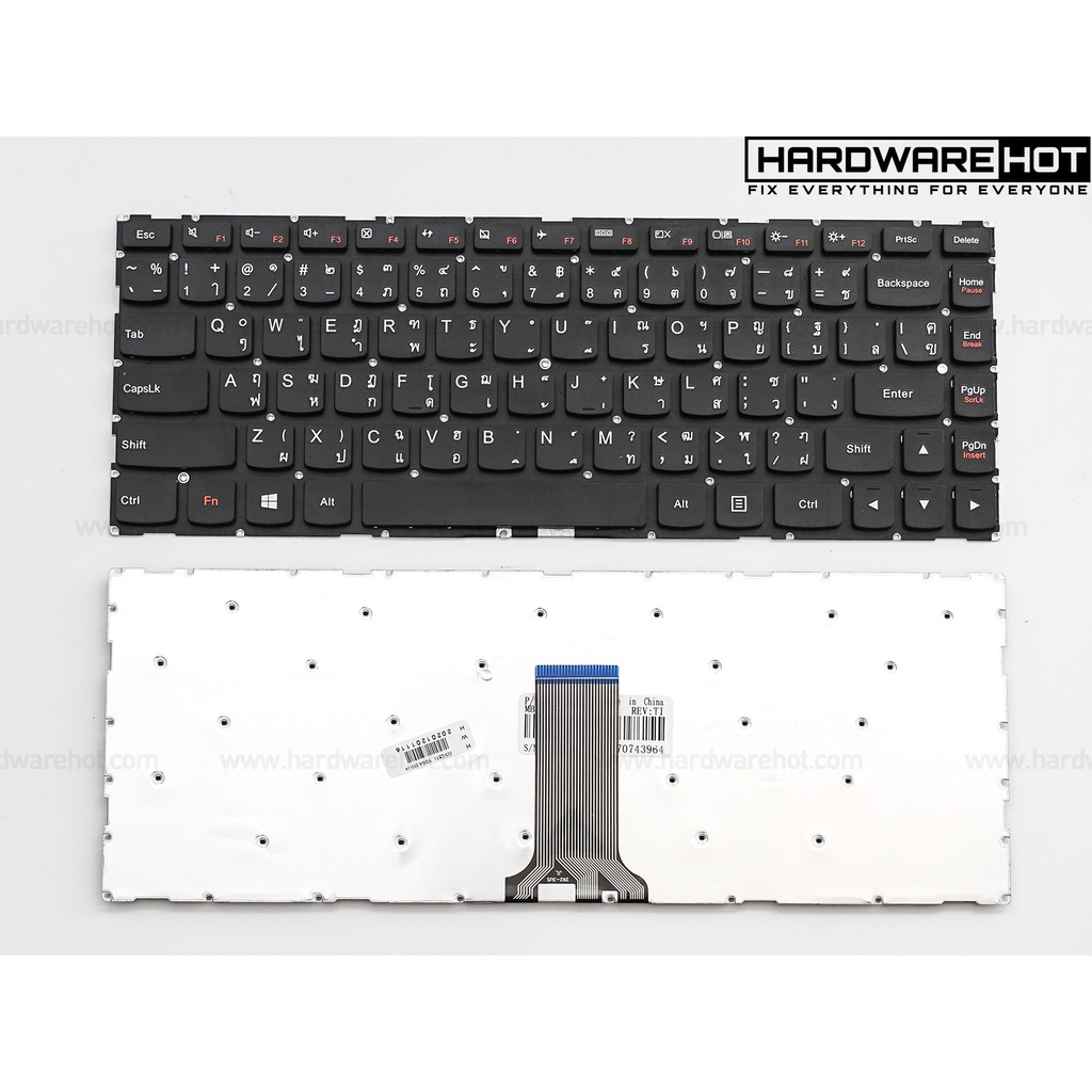คีย์บอร์ด LENOVO YOGA 500-14IBD IDEAPAD 500S-14ISK 100S-14IBR (KEYBOARD ...