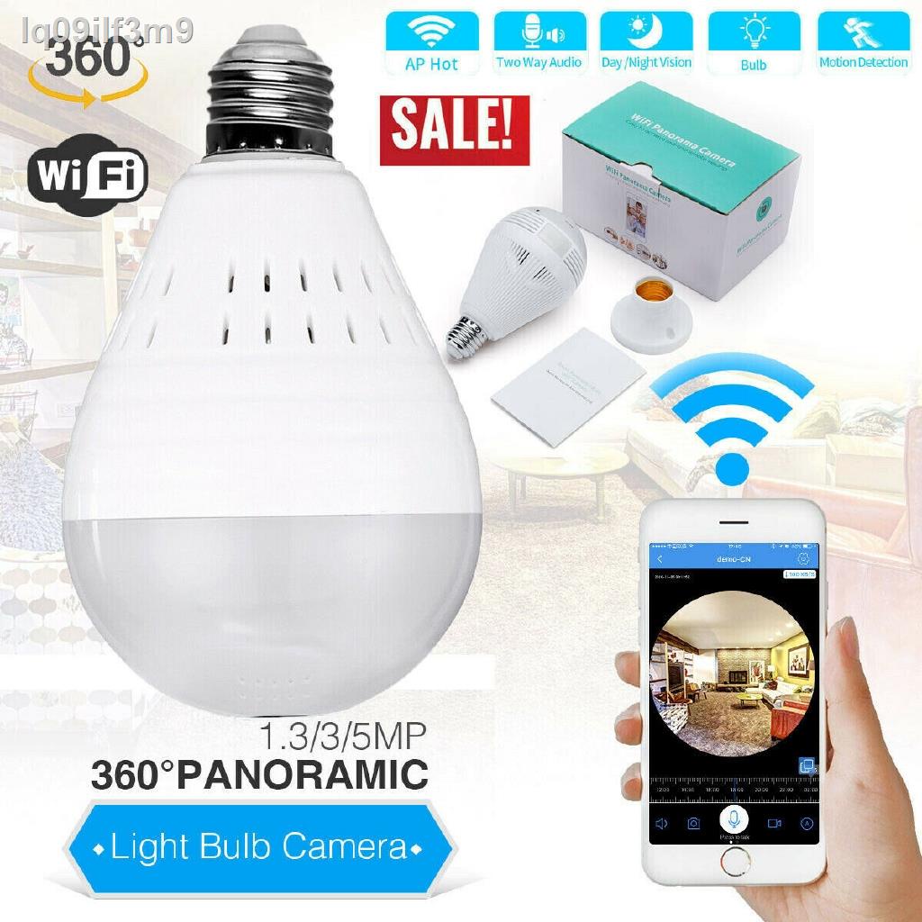 HD 1080P 360° Panoramic Wifi IP Camera Light Bulb Home Security Lamp ...