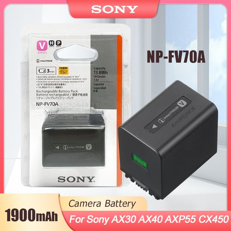 100% Original Sony แบตเตอรี่กล้อง NP-FV70A NP FV70A สำหรับ Sony AX700 AX45 AX100E AX40 HDR-CX680 ...