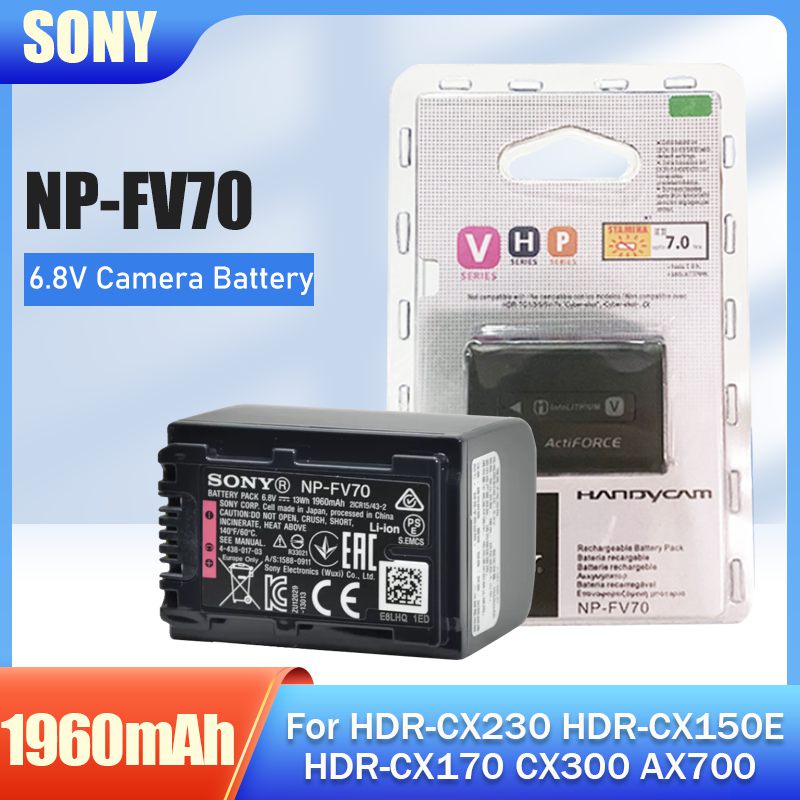 100% Original Sony NP-FV70 NP FV70แบตเตอรี่กล้องสำหรับ Sony HDR-CX230 HDR-CX150E HDR-CX170 AX700 ...