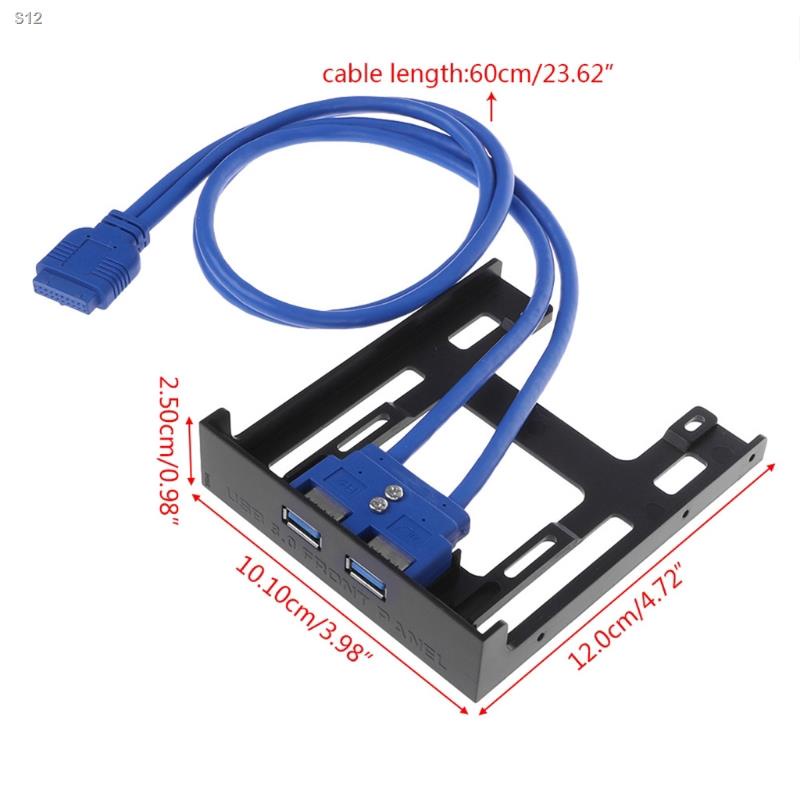 20 Pin 3.5" Floppy Bay Front Panel 2 Ports USB 3.0 Expansion Adapter ...
