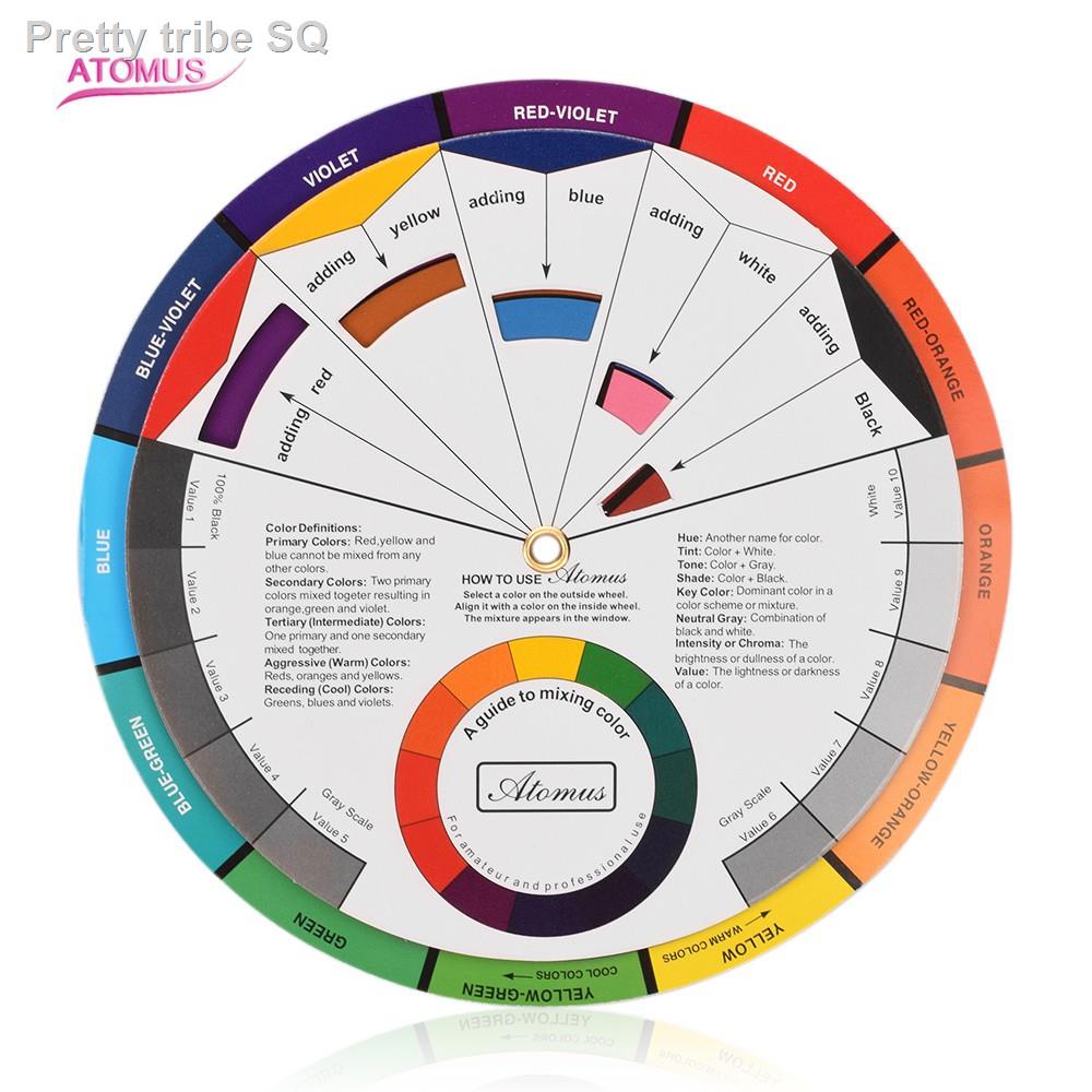 Pocket Size Color Wheel Paper Card Paint Mix Learning Guide Artist ...