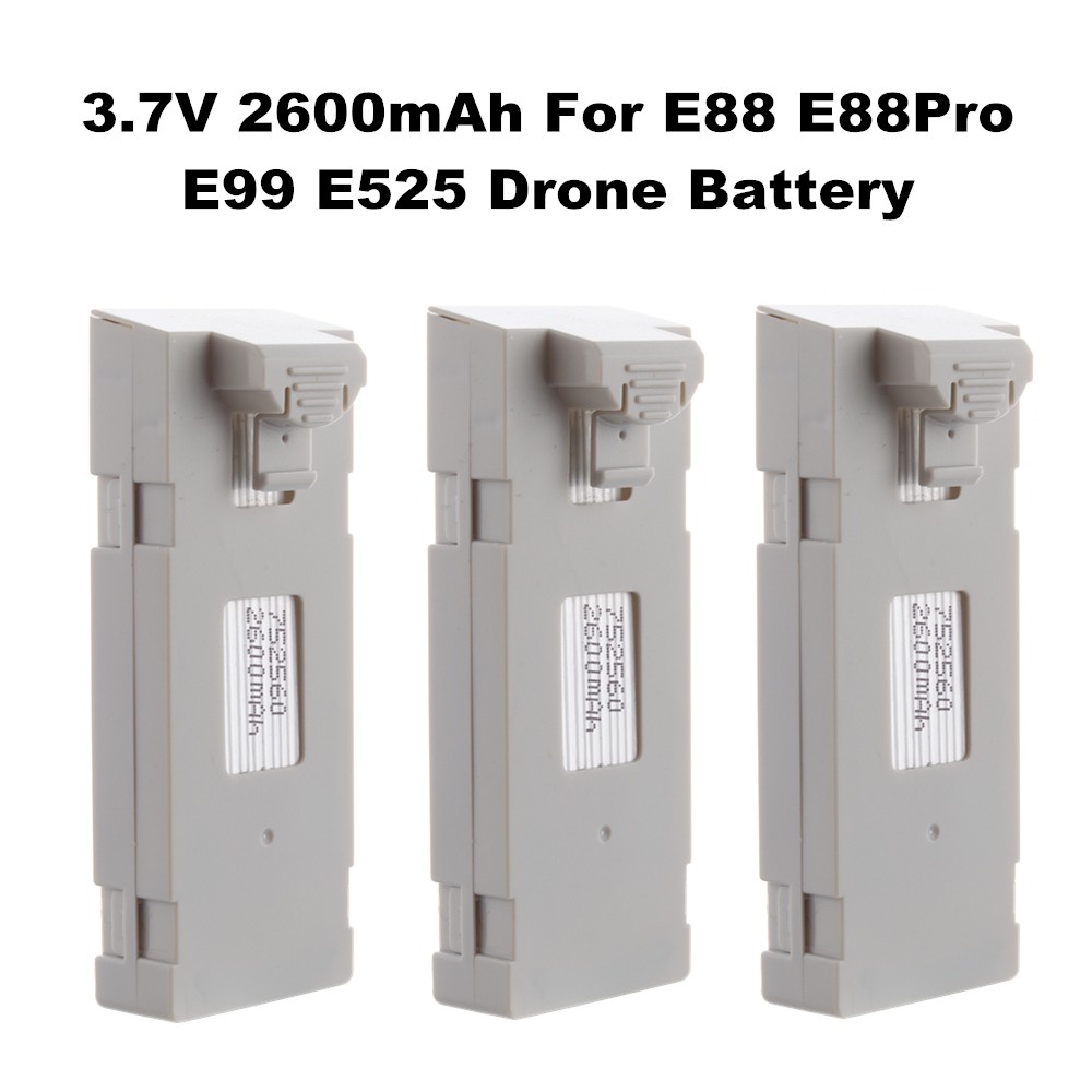 RC Drone แบตเตอรี่3.7V 2600MAh อุปกรณ์เสริมสำหรับ E88 E88PRO Ls-E525 E99 PRO Mini Uav Drone ...