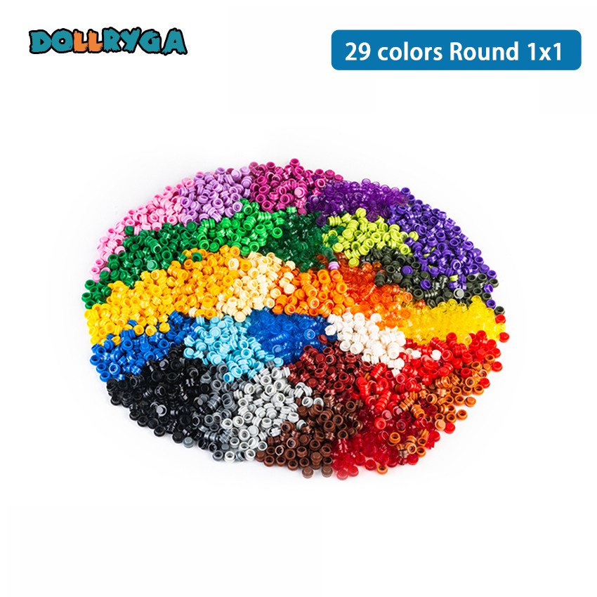 ღღDOLLRYGA 4073 500pcs Building Blocks Round 1x1 Straight Side DIY ...