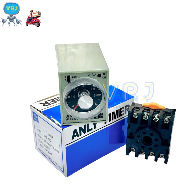 Timer AH3-NC Relay Timer ไฟ 220VA-5ACRelay รีเลย์ ไทม์เมอร์ หน่วงเวลา ...