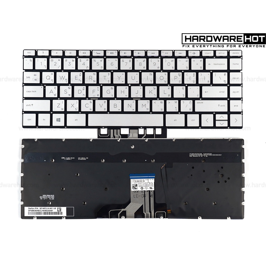 KEYBOARD HP X360 13-AG 13-AH 13-AP 13-AR TH-EN. สีเทา (KEYBOARD HP ...
