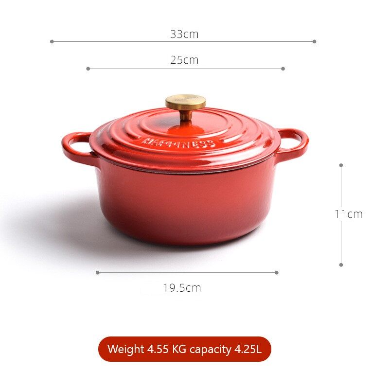 【จัดส่งในไทย/2ชิ้นจัดส่งฟรี】Signature Enameled Cast-Iron Cookware Set ...