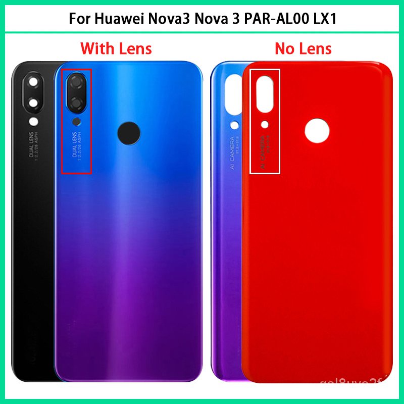 ใหม่6.3 "; สำหรับหัวเว่ย Nova 3แบตเตอรี่ปกหลังประตูด้านหลัง3D แผงกระจก Nova3แบตเตอรี่ที่อยู่ ...