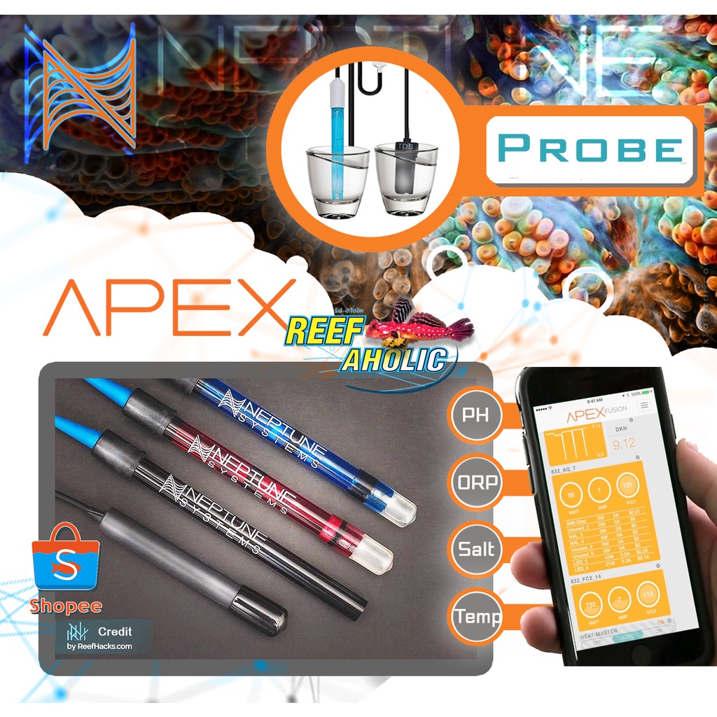 Neptune System Apex Probes โพรปวัดอุณหภูมิ , วัด PH , วัด ORP และวัด ...
