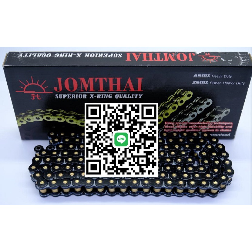 โซ่ (JOMTHAI) ขนาดโซ่เบอร์530 120ข้อ X-RING ตัวท็อป สีดำหมุดทอง ...