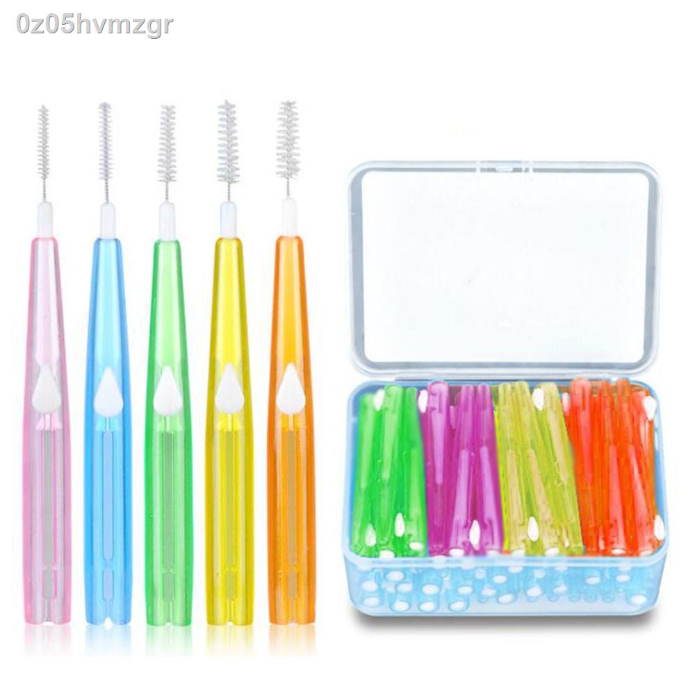 60Pcs/Box 0.6-1.5MM Push-Pull Interdental Brush Slim Dental Floss ...