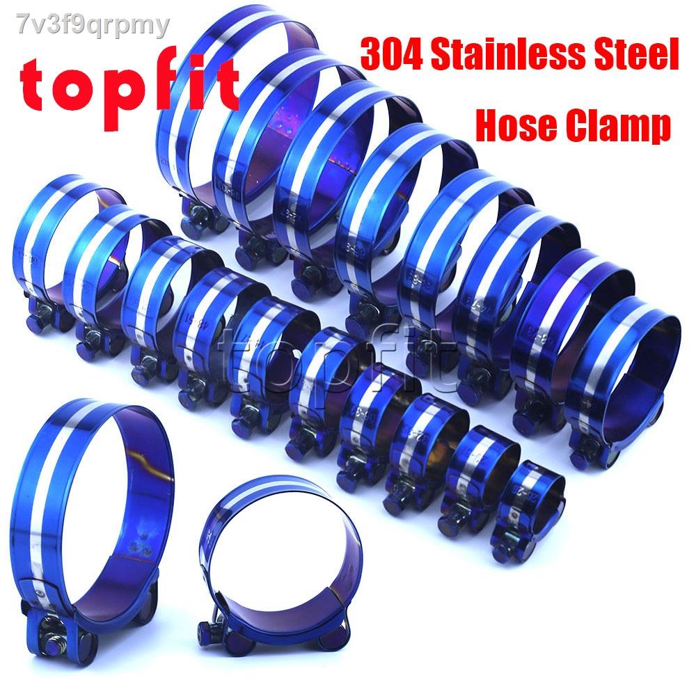 304 Stainless Steel Hose Clamp Kit Adjustable Titanium Blue T Bolt ...