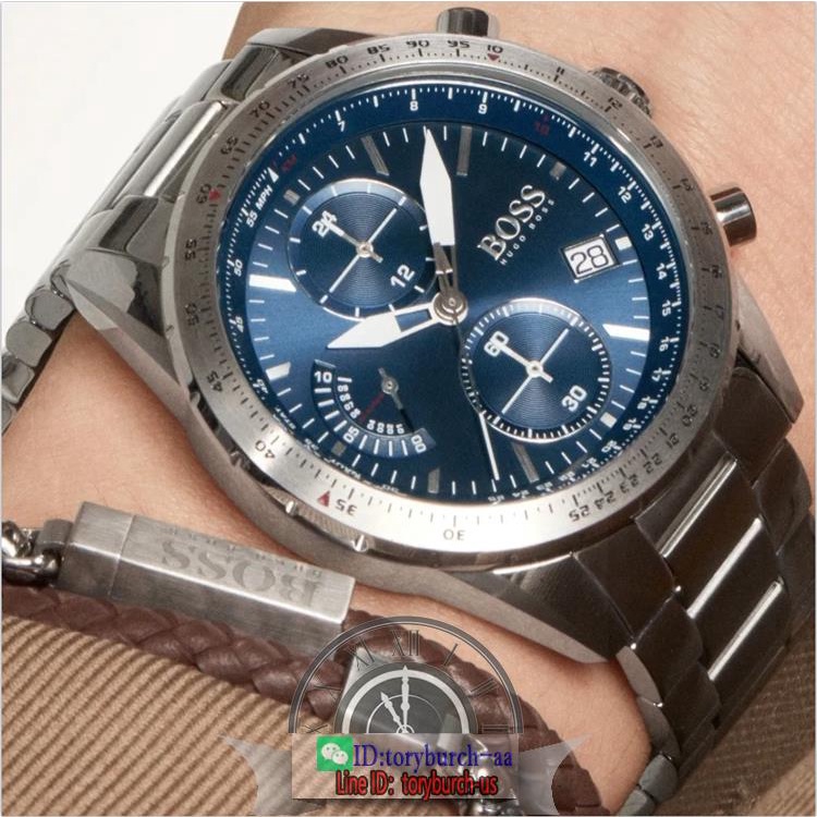 Hugo Boss men's pilot aviation watch black warrior stainless steel ...