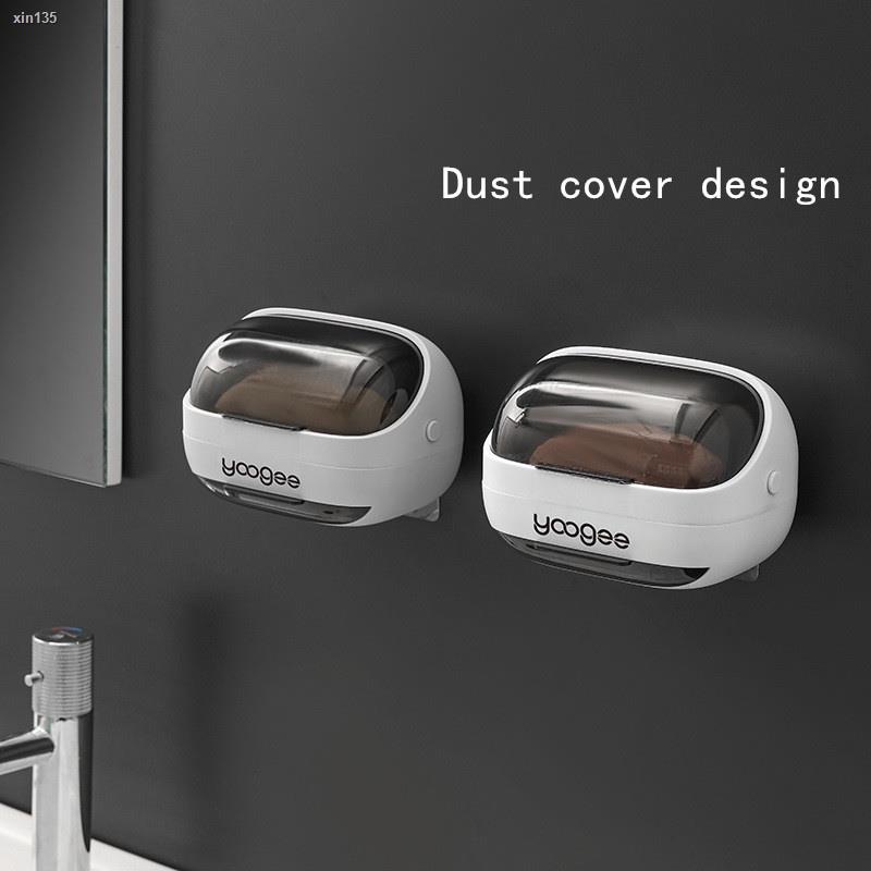 Space new transparent clamshell drain soap box bathroom creative soap ...