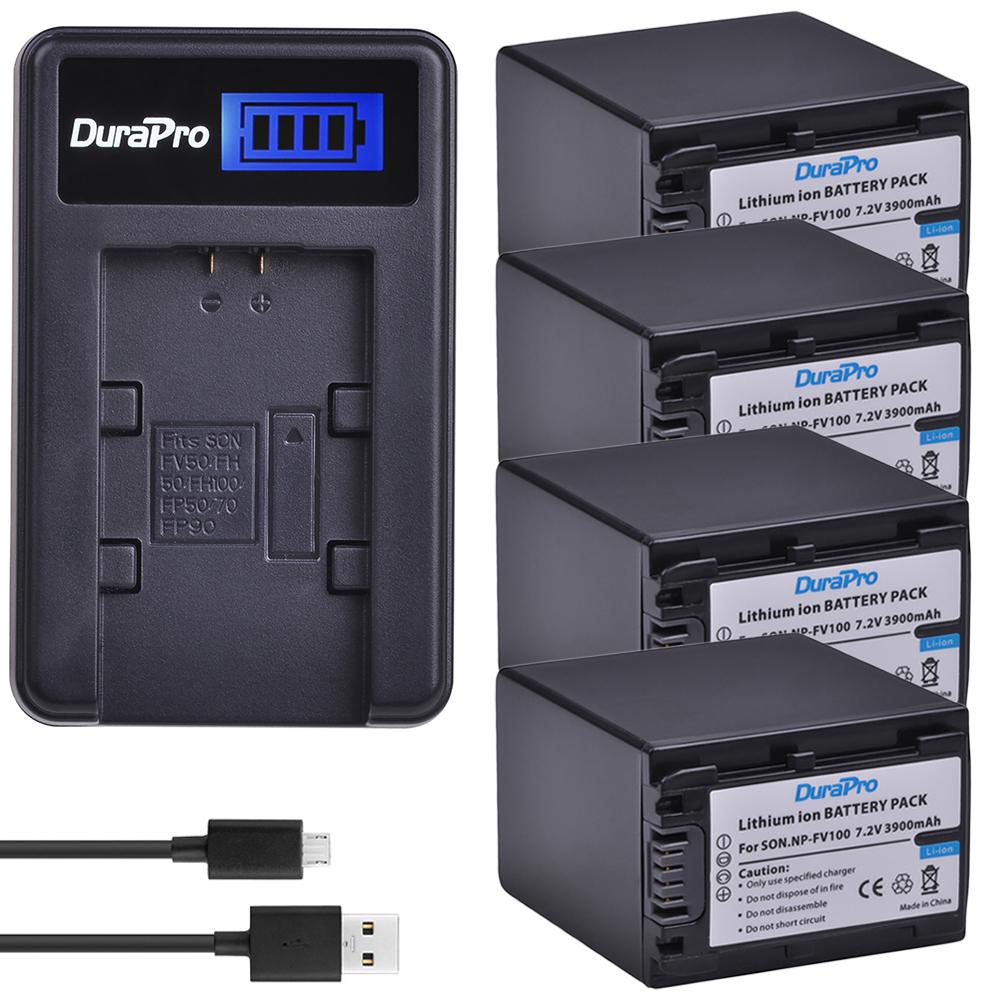3900มิลลิแอมป์ชั่วโมง NP-FV100 NP FV100แบตเตอรี่และเครื่องชาร์จสำหรับ Sony NP FV30 FV50 FV60 ...